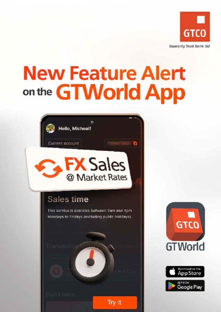 GTBank Adds FX Sales Feature to GTWorld App | Business Post Nigeria